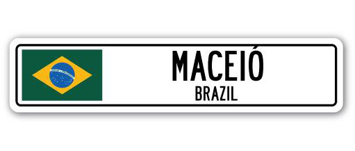 East Urban Home Maceio, Brazil Flag Aluminum Street Sign | Wayfair
