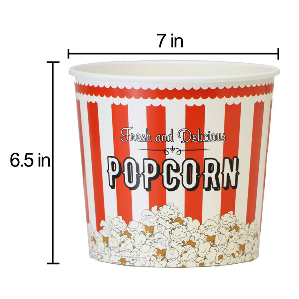 Paragon International Large Disposable Popcorn Buckets - 25 Count - Red ...