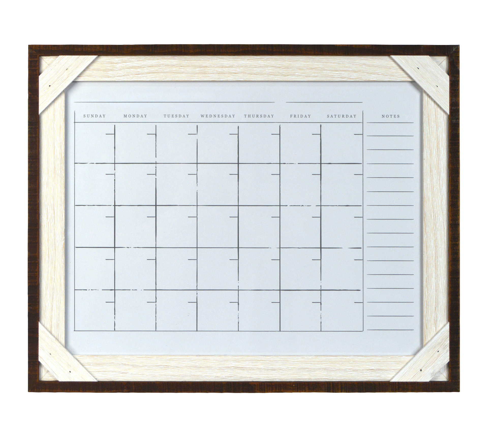 Gracie Oaks Reclaimed Crosshatch Wood Frame Calendar Board | Wayfair