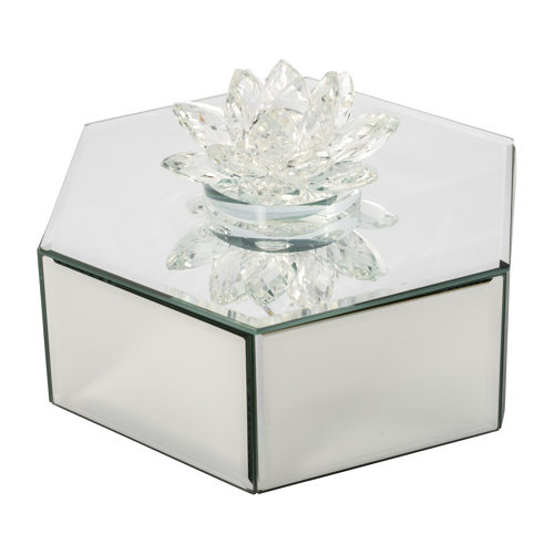 Mercer41 Kartir Glass Lotus Top Jewelry Box | Wayfair