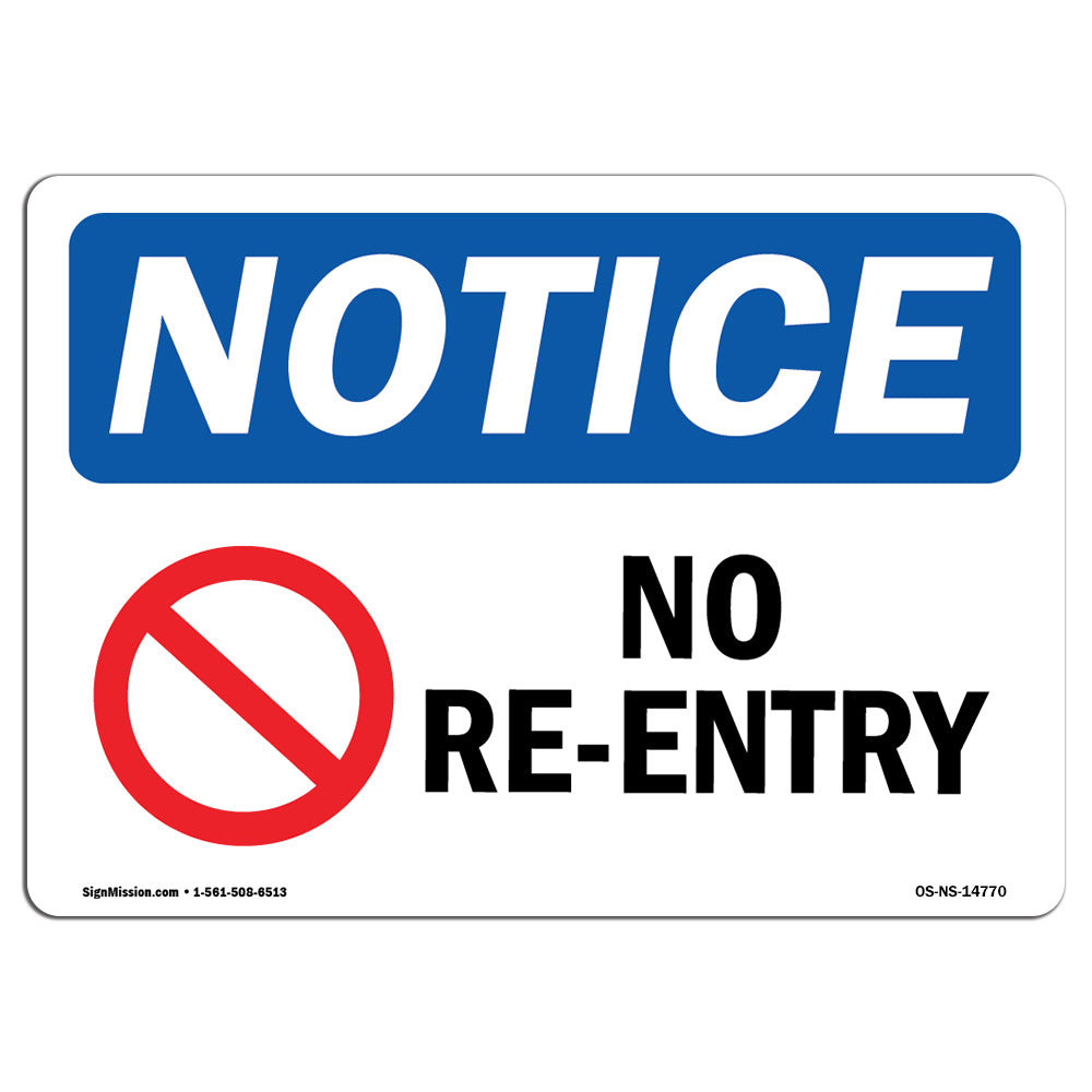 SignMission Osha Notice - No Re-Entry Sign With Symbol | Wayfair