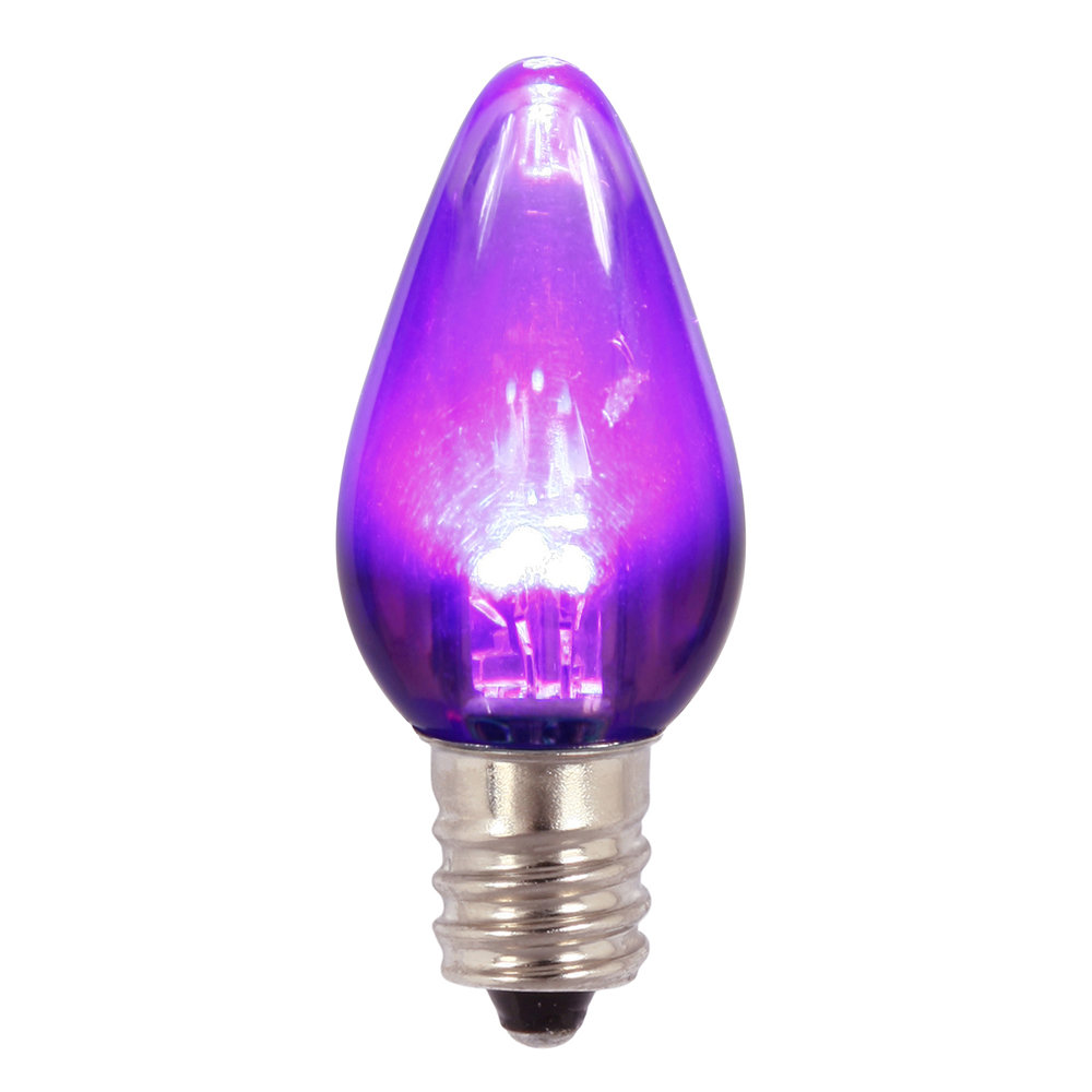 Vickerman C7 Transparent Plastic LED Purple Dimmable Bulb, E12 Nickel ...