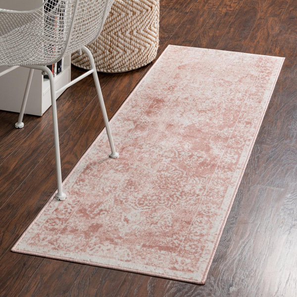 August Grove® Boyland Performance Pink/Ivory Rug & Reviews | Wayfair