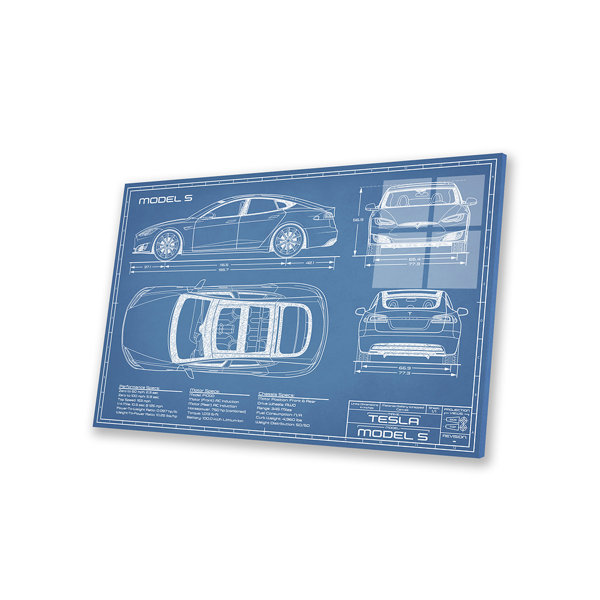 Williston Forge Tesla Model S (2016-2020) Blueprint by - Unframed ...