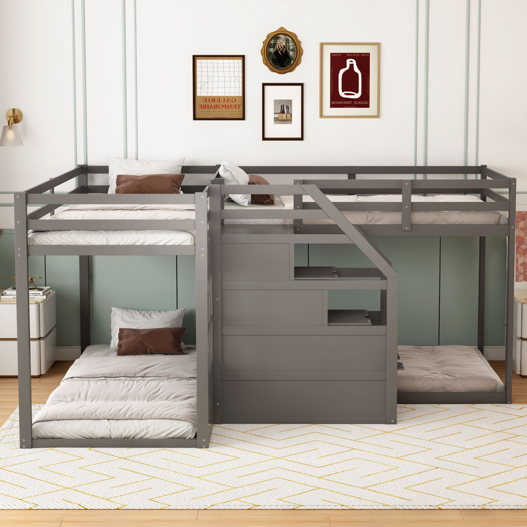 Harriet Bee Fleshia Twin Over Twin Solid Wood Standard Bunk Bed by ...