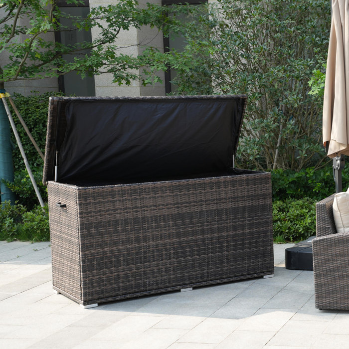 Primestok 270 Gallons Gallon Water Resistant Deck Box in Brown | Wayfair