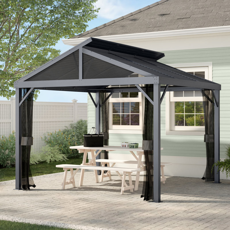 Sol 72 Outdoor™ Willesden 8 Ft. W x 10 Ft. D Aluminum Patio Gazebo ...