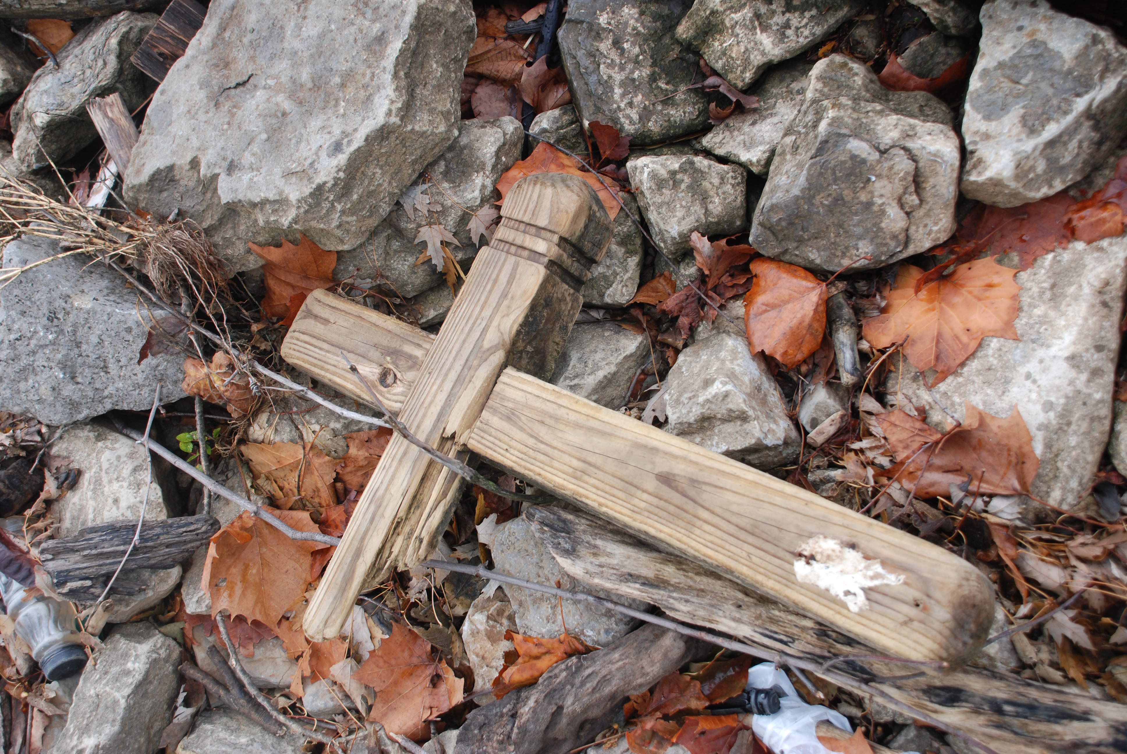 Alpen Home Wooden Cross On Rocks - Wrapped Canvas | Wayfair.co.uk