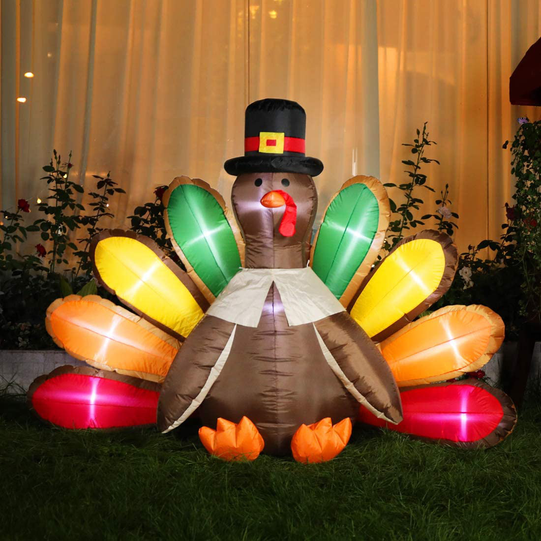 The Holiday Aisle® Dejah Turkey with Hat Lawn Yard Inflatable & Reviews ...