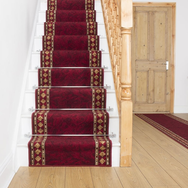 Rosalind Wheeler Allenstown Looped Red Stair Runner | Wayfair.co.uk