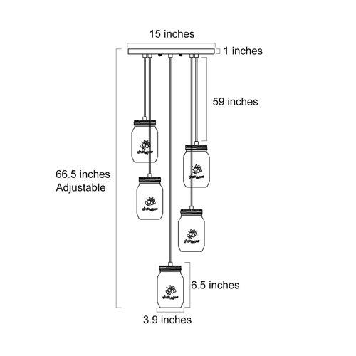Gracie Oaks Carlile 5 - Light Cluster Jar Pendant | Wayfair