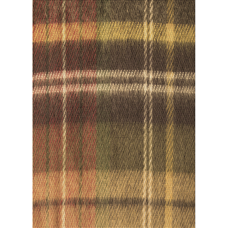 East Urban Home Plaid Wool Brown Area Rug | Wayfair