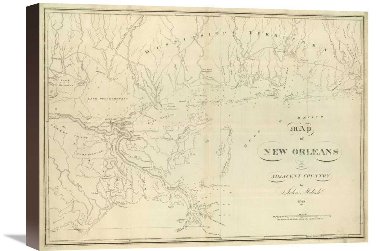 Global Gallery Map Of New Orleans And Adjacent Country, 1824 by John ...