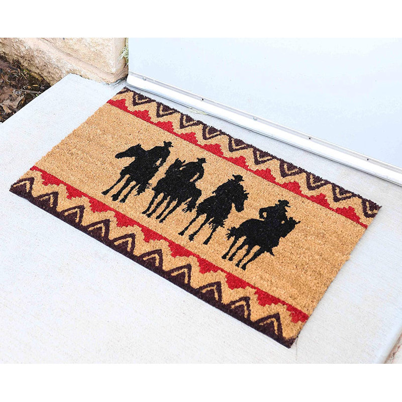 Foundry Select Colourful Rustic Western Coir Coconut Fibre Floor Mat ...