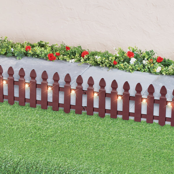 Winston Brands Solar Power LED Lighted Garden Border Panels - Set Of 4 ...