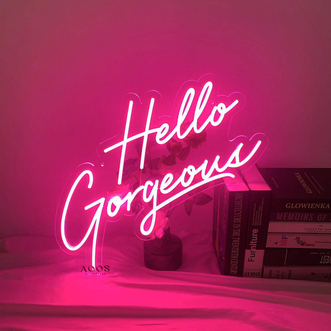 Trinx Hello Gorgeous 22" LED Neon Sign | Wayfair