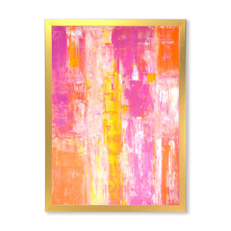Wrought Studio Pink And Orange Abstract Art Pink And Orange Abstract ...