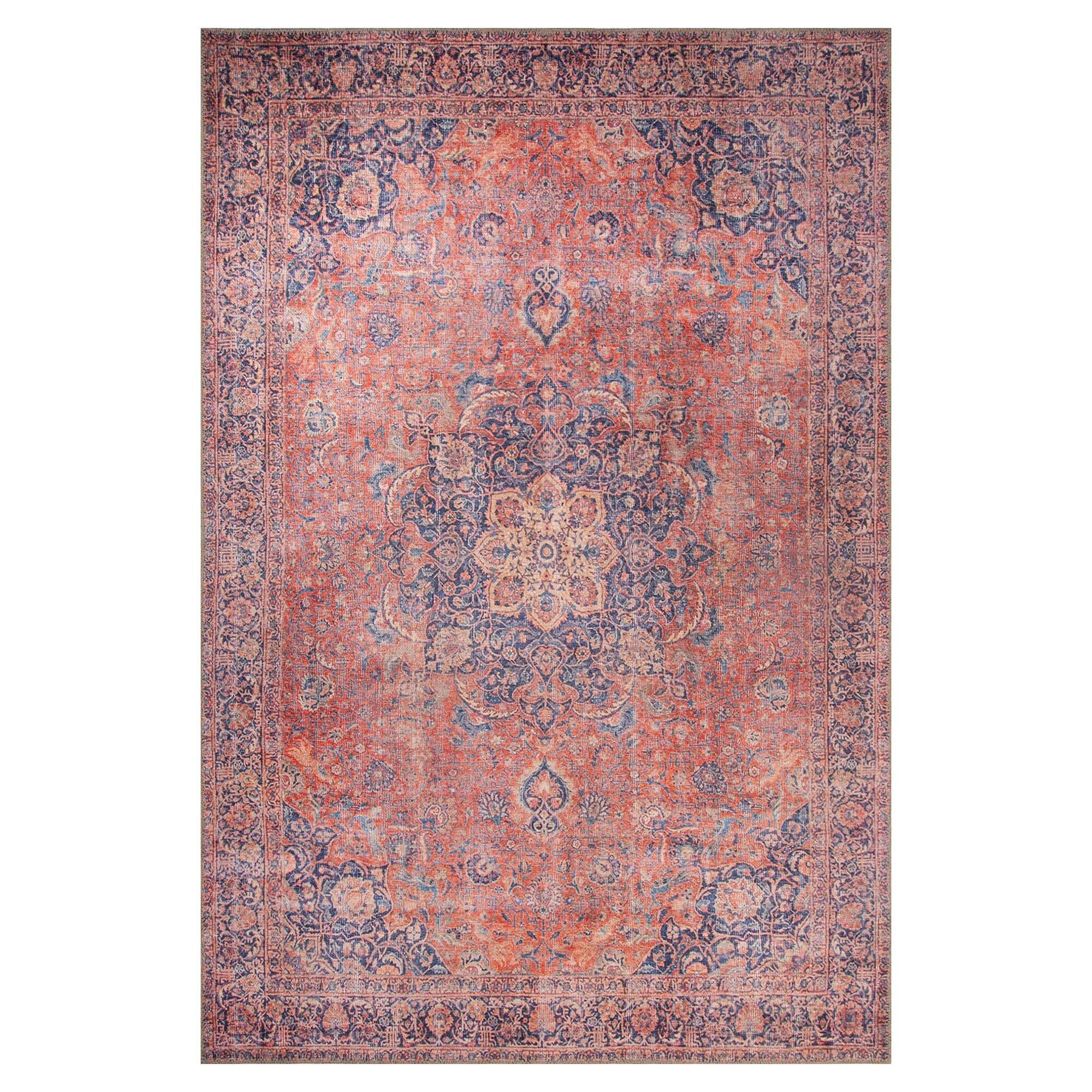 Latitude Vive Granger Rust/Blue Rug | Wayfair.co.uk