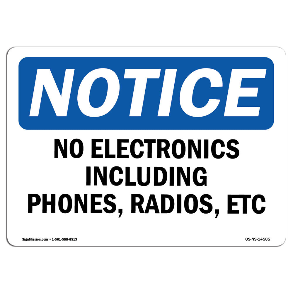 SignMission No Electronics Including Phones Radios Etc Sign | Wayfair