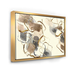 East Urban Home Gold Glam Squares V - Painting Print on Canvas | Wayfair