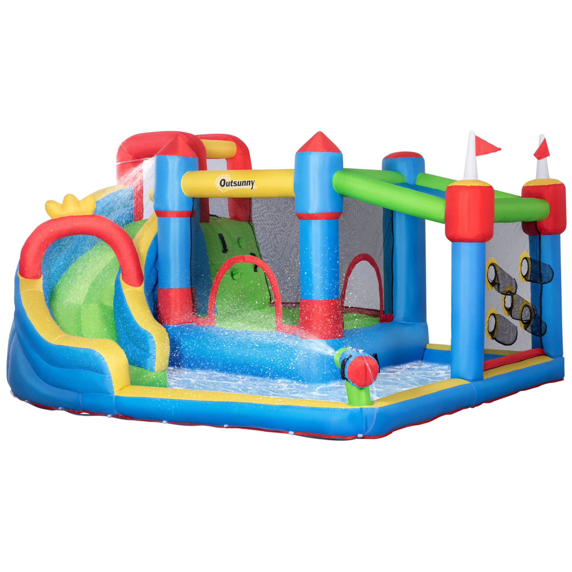 Outsunny 13' x 10' Bounce House with Water Slide | Wayfair