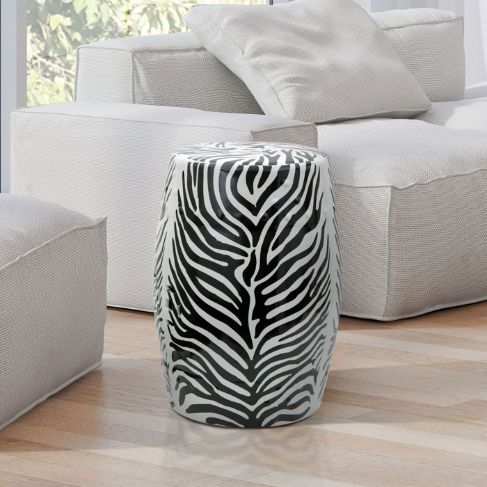 Oriental Furniture Zebra Leaf Porcelain Garden Stool & Reviews | Wayfair