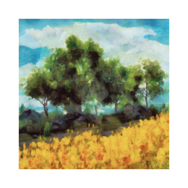 ClassicLiving Mellow Yellow Landscape II by - Wrapped Canvas Painting ...