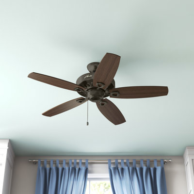 Hunter Fan 52'' Builder Elite 5 - Blade Standard Ceiling Fan with Pull ...