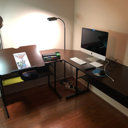 Inbox Zero Doireann L-shaped Drafting Table & Reviews | Wayfair