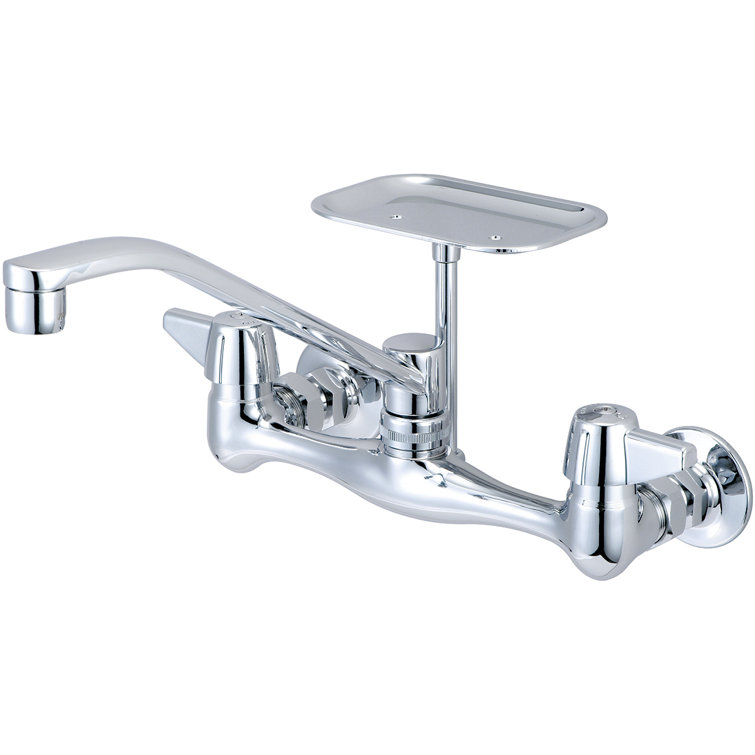 Central Brass Double Handle Kitchen Faucet with Soap Dish | Wayfair