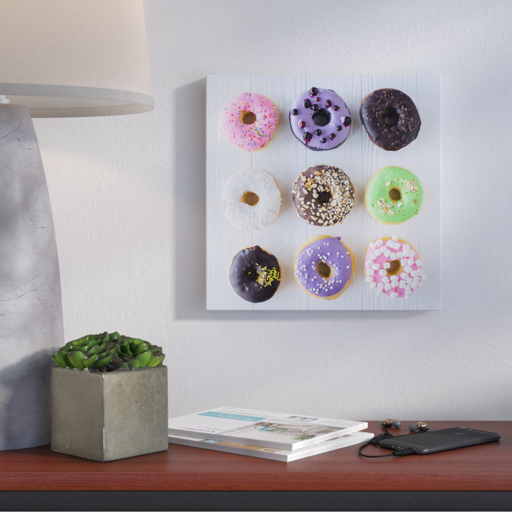 Wrought Studio Colorful Donut Grid - Graphic Art on Canvas & Reviews ...