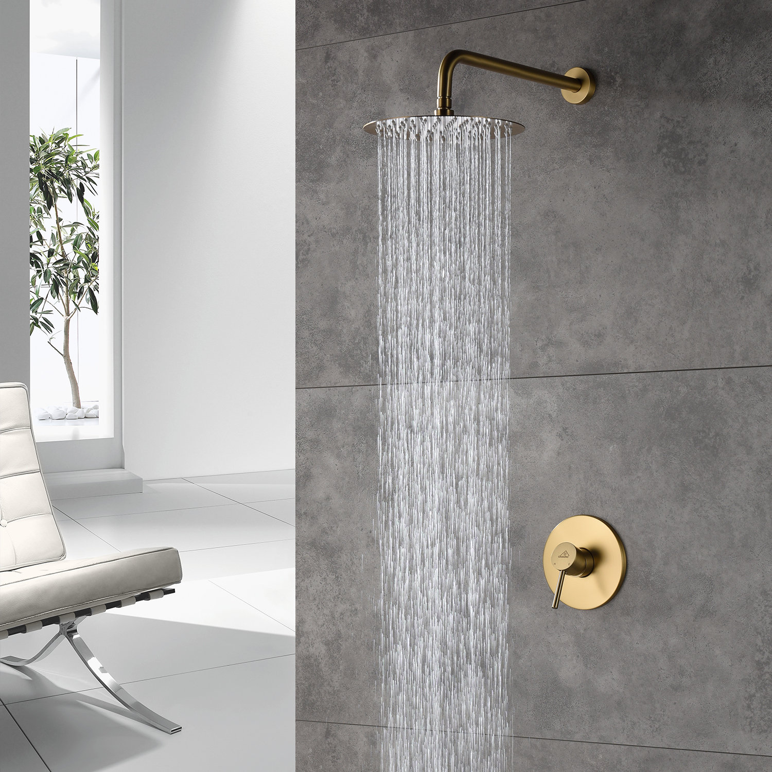 CASAINC Round Single Functions Complete Shower System With Rough-In ...