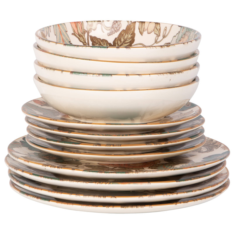 Red Barrel Studio® Satender Stoneware Dinnerware - Set of 12 | Wayfair