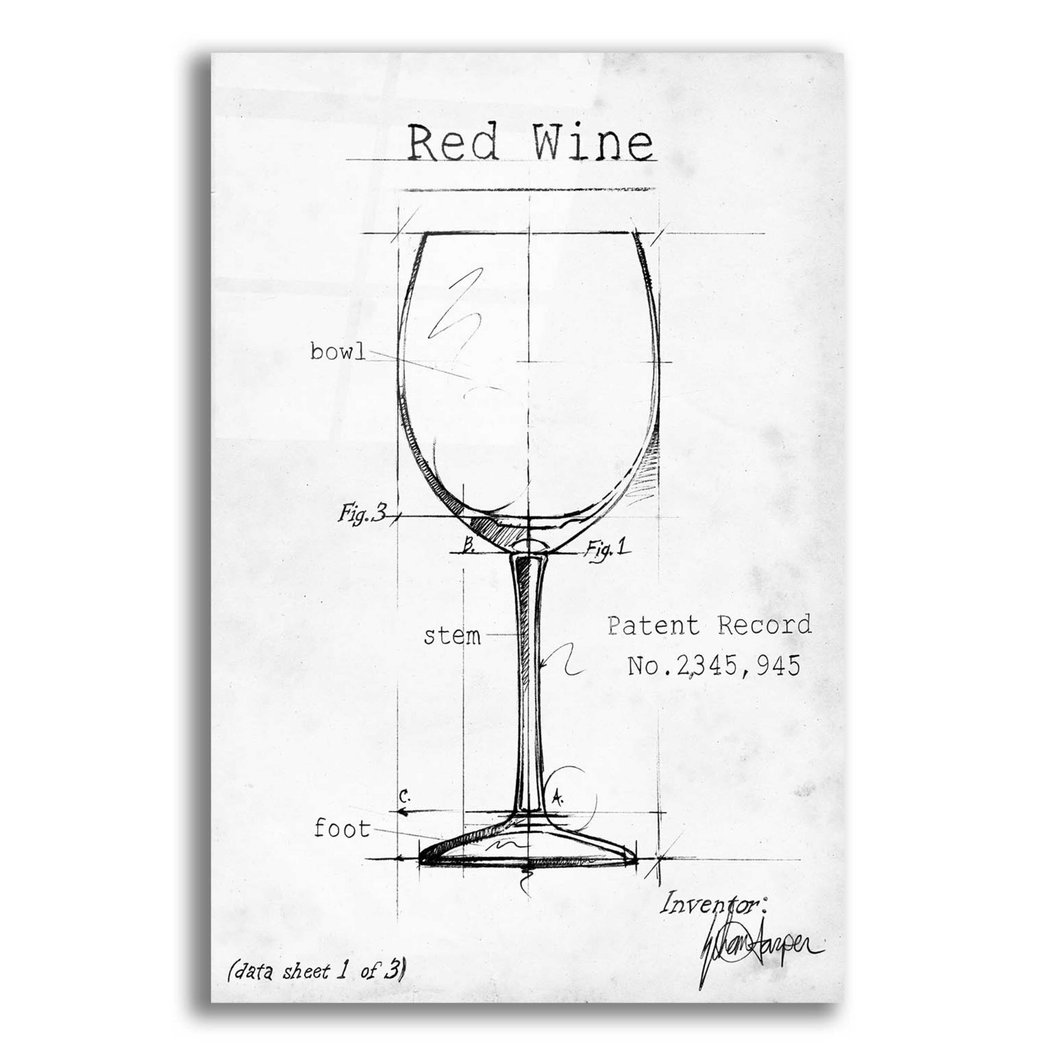 Trinx Barware Blueprint III by - Unframed Drawing Print | Wayfair