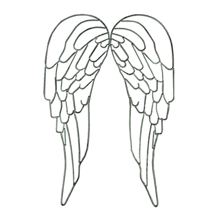 Trinx Wire Art Angel Wings Sculpture Wall Décor | Wayfair