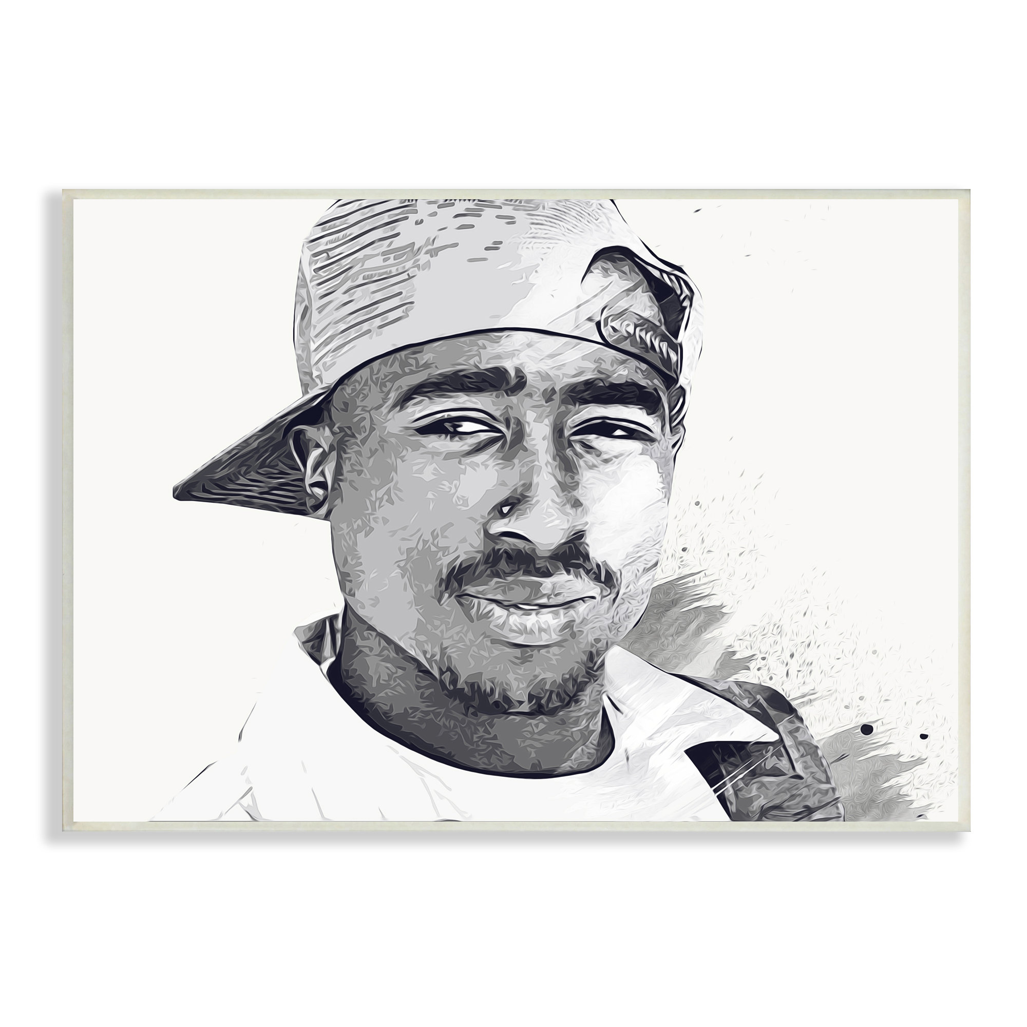 Stupell Industries Modern Tupac Portrait Abstract Pattern Famous Figure ...