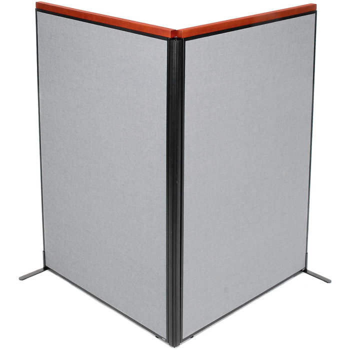 Interion Deluxe Freestanding Gray 2-Panel Corner Room Divider | Wayfair