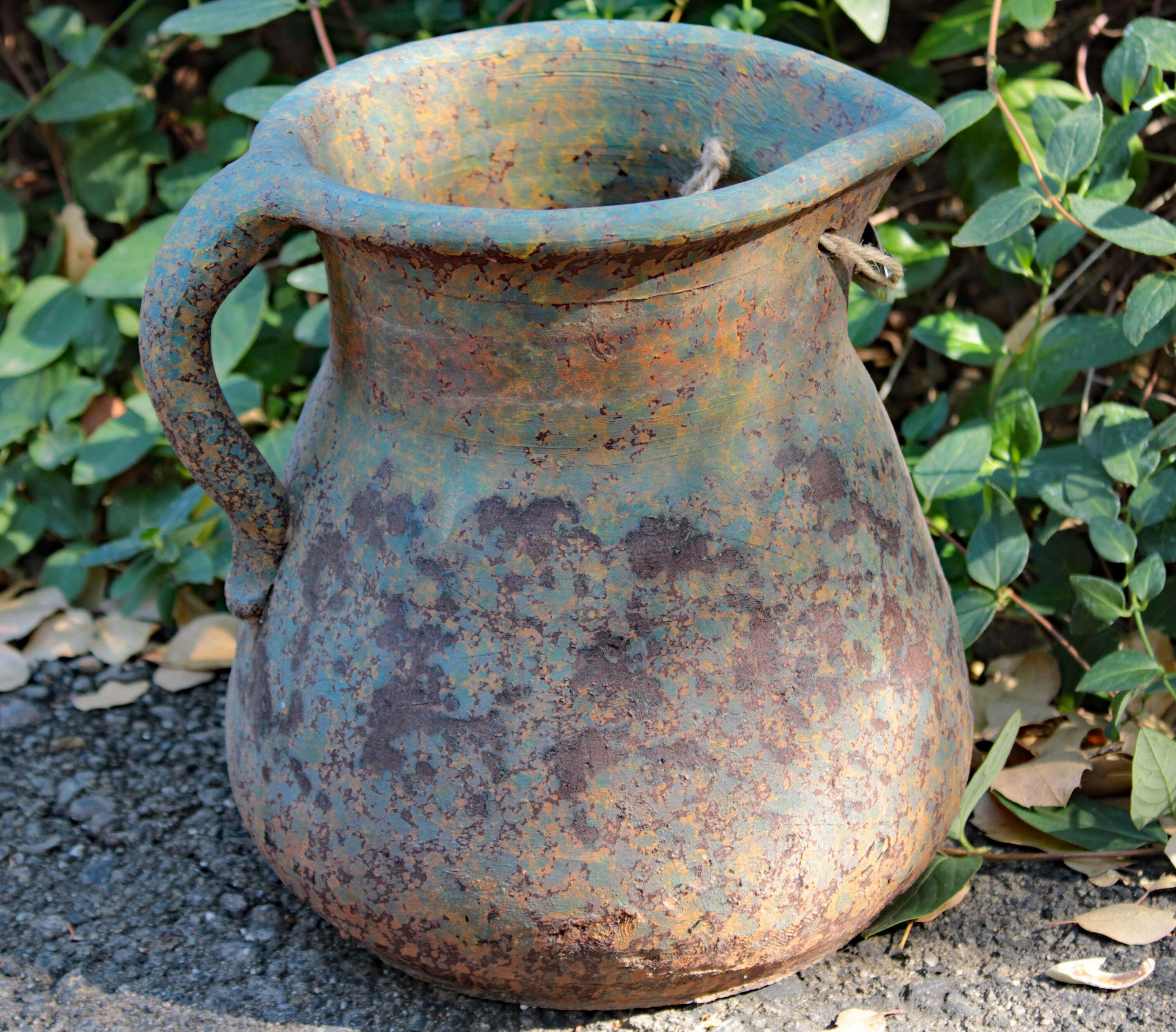 17 Stories Large Egyptian Era Designed Earthen Ware Terracotta Pitcher ...