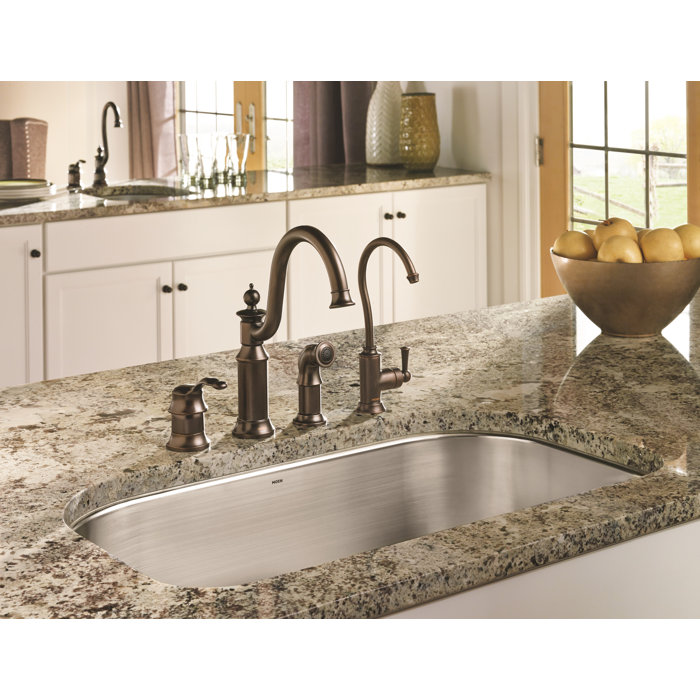 S711ORB,CSL Moen Waterhill Single Handle Kitchen Faucet with Side Spray ...