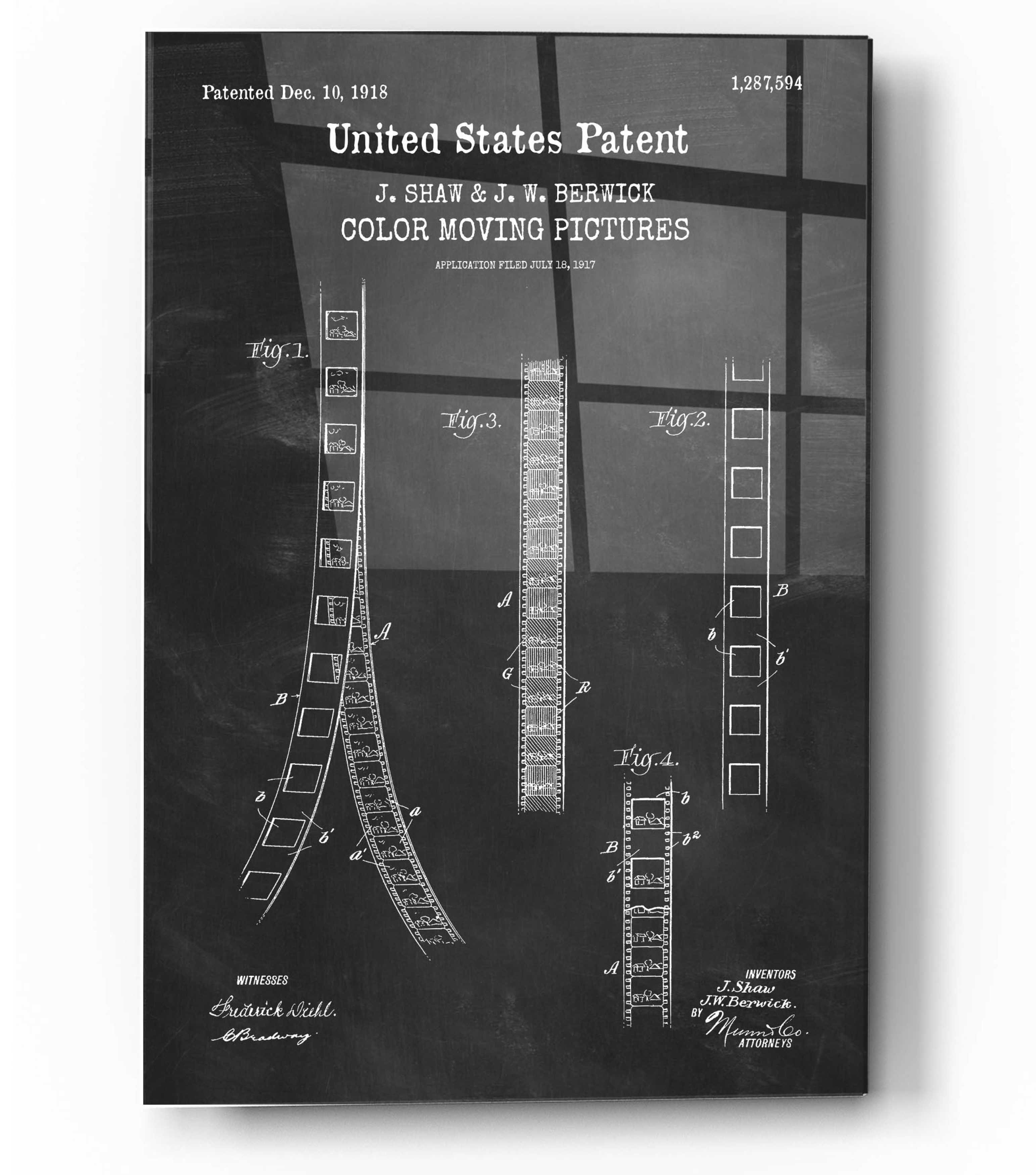 17 Stories Movie Film Blueprint Patent Chalkboard - Graphic Art on ...