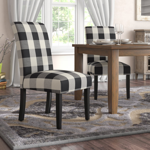 Plaid-fabric-dining-chair | Wayfair