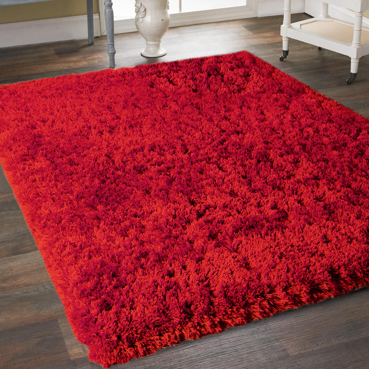 Ivy Bronx Shept Mallet Handmade Shag Performance Red Rug & Reviews ...