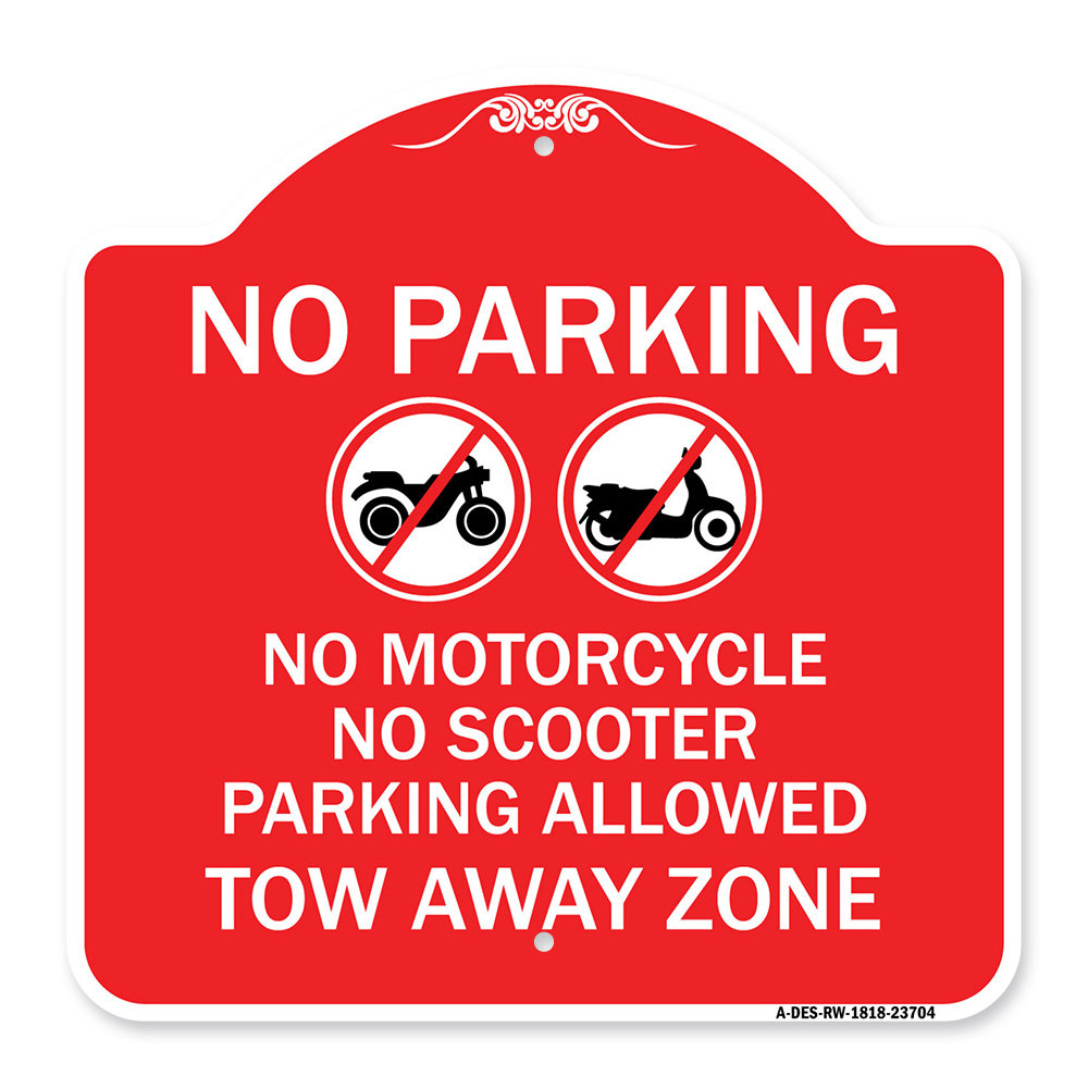 Signmission Designer Series Sign - No Parking No Motorcycle No Scooter ...