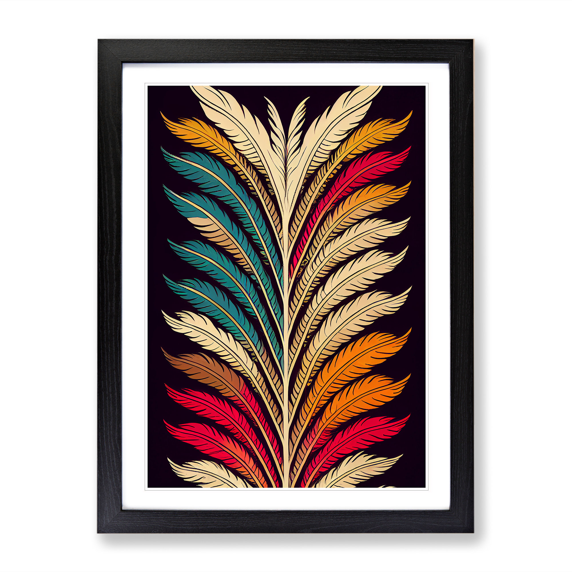 Latitude Vive XV1022 3795X Retro Feathers No 3 Picture Frame Graphic latitude-vive-xv1022-3795x-retro-feathers-no-3-picture-frame-graphic