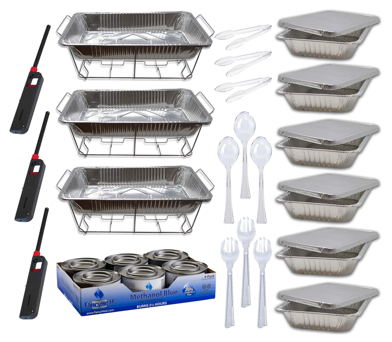 Prep & Savour Disposable Aluminum Chafing Dish Buffet Party Set 36pc ...