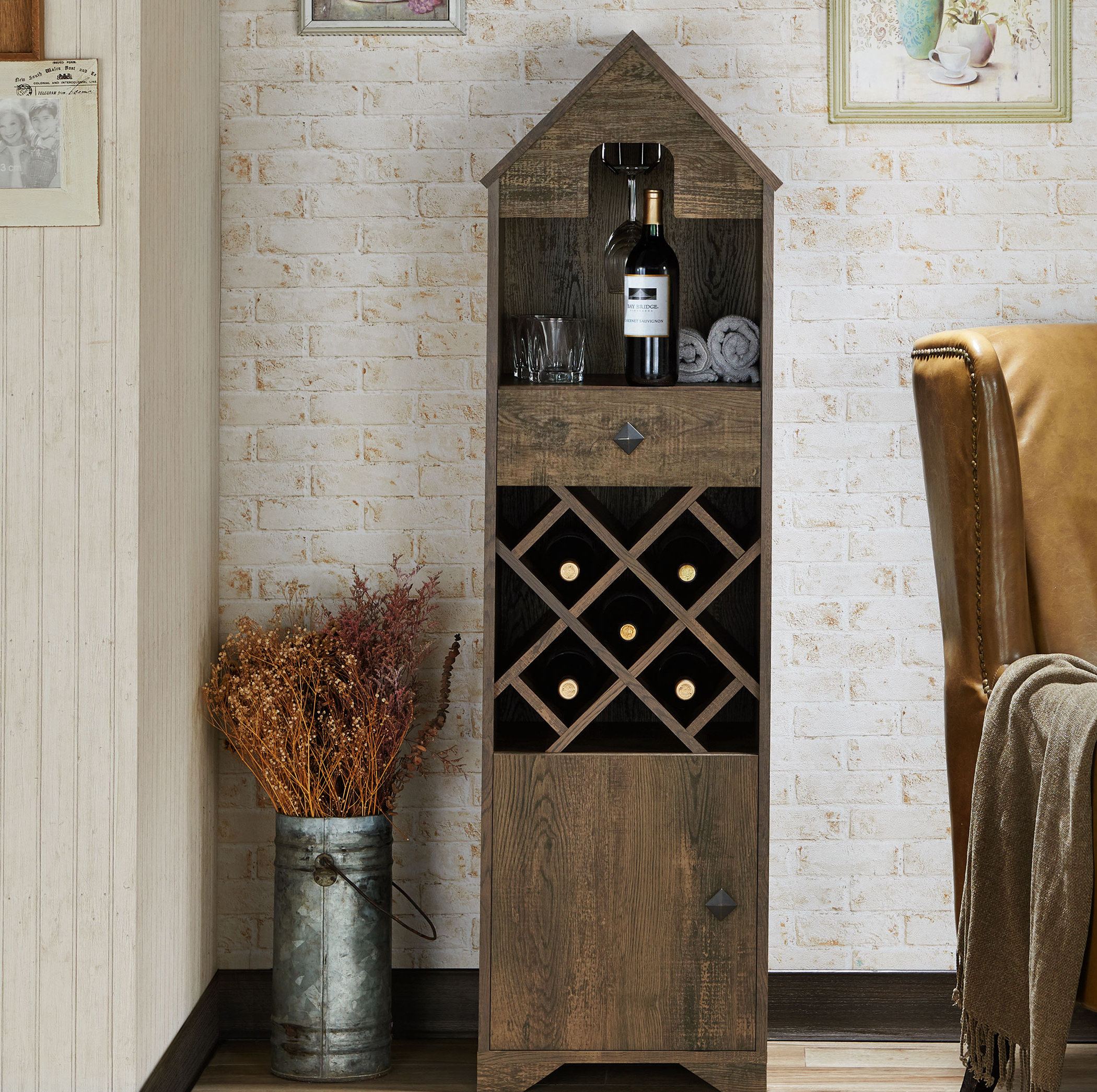 Rosalind Wheeler Brungardt Bar with Wine Storage | Wayfair