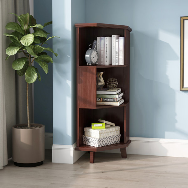 Corrigan Studio® Jereld 46.5'' H x 15.7'' W Solid Wood Corner Bookcase ...
