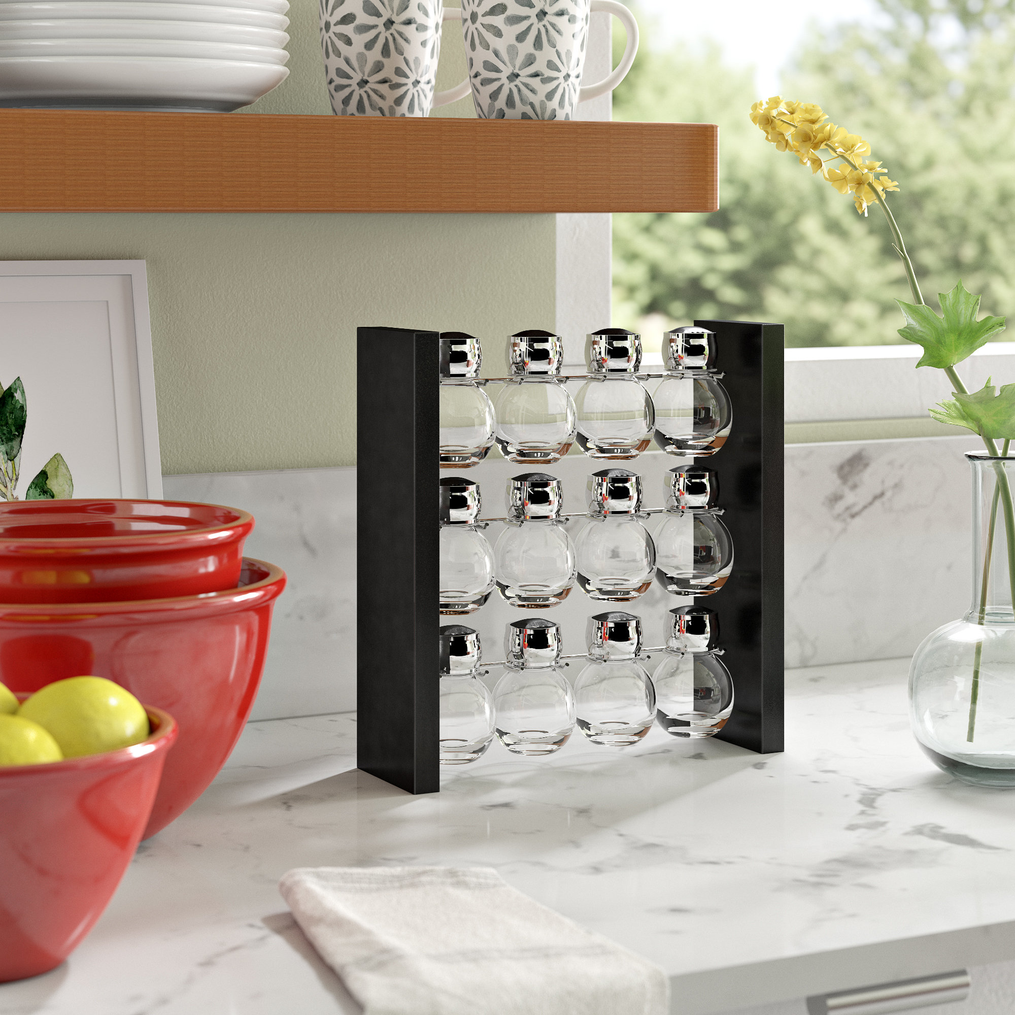Rebrilliant 12 Jar Spice Jar & Rack Set & Reviews | Wayfair