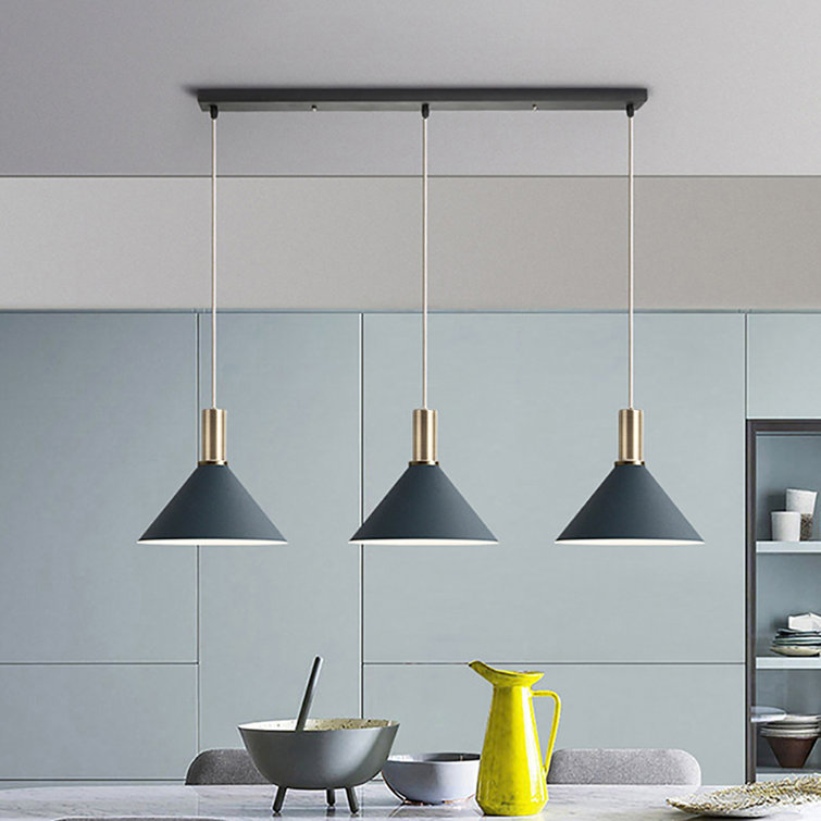 17 Stories Raquan 3 - Light Kitchen Island Bell Pendant - Wayfair Canada