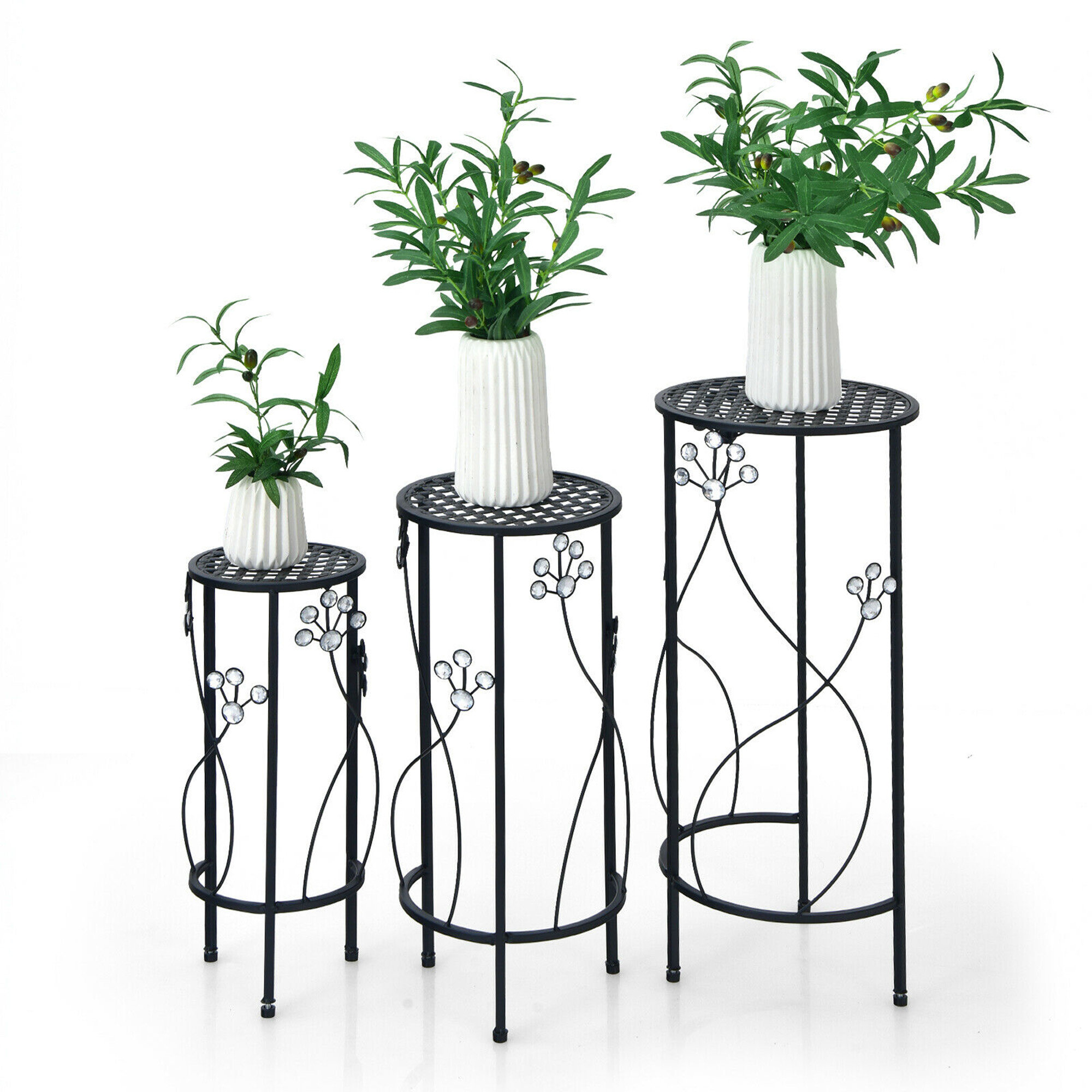 Red Barrel Studio® Metal 3 Piece Plant Stand Set | Wayfair